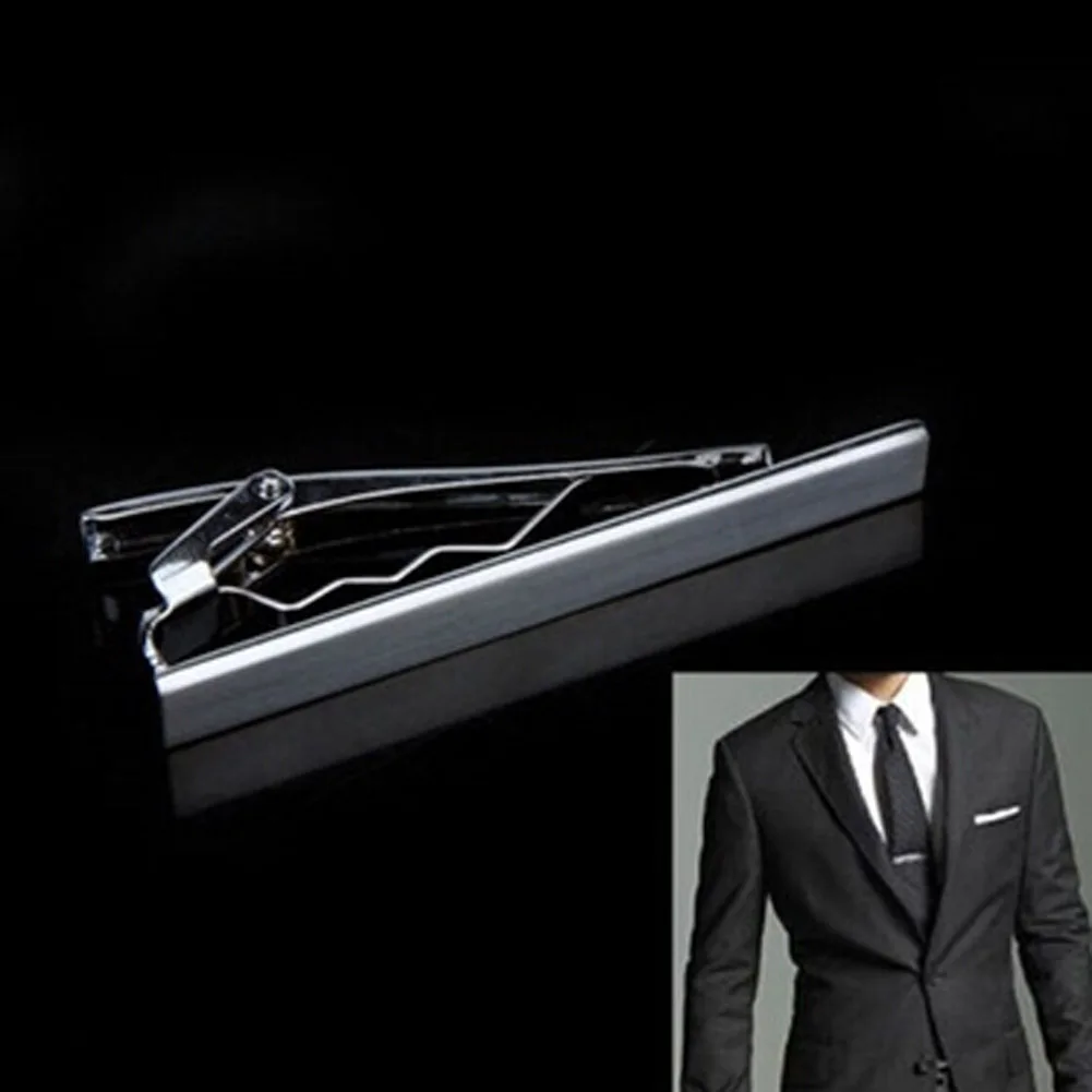 2016 Fashion Metal Silver Simple Necktie Tie Bar Clasp Clip Clamp Pin