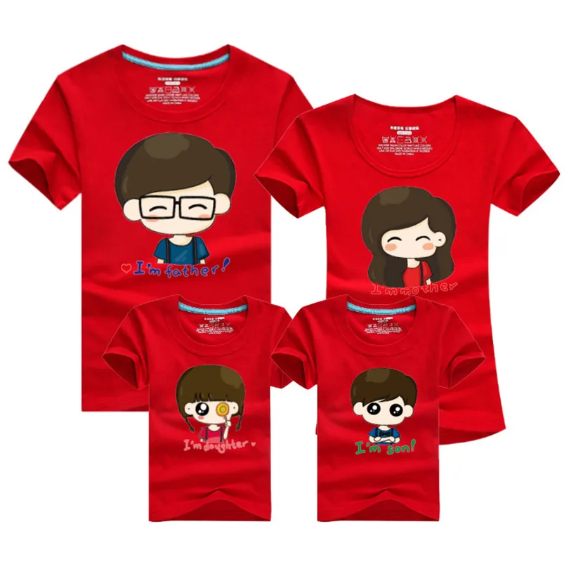 Family Cartoon Character Tips t Shirts 12 Colors Family Matching ...