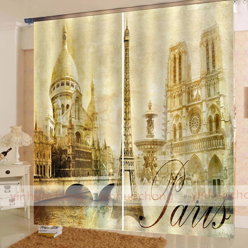 Luxury Modern castle 3D Blackout Window Curtains For Bedding room ...