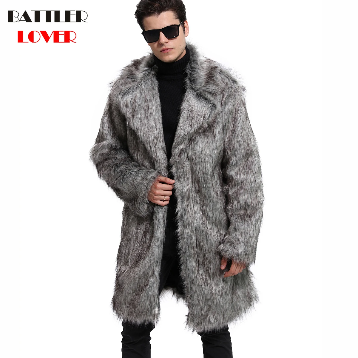 Men Fur Coat Winter Faux Fur Thick Outwear Coats Mens Punk Parka ...