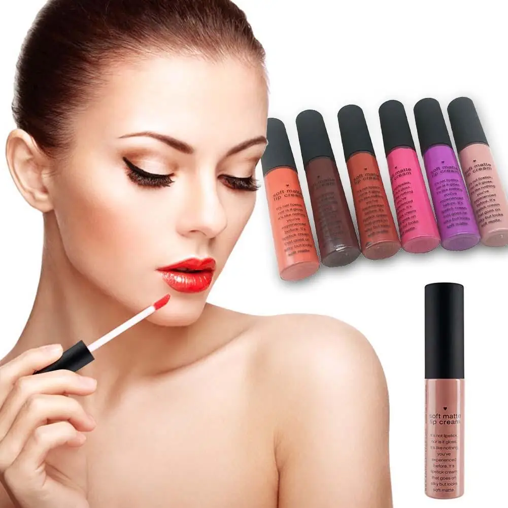 6pc Soft Matte Lip Cream Shades Avaiable Cosmetic Lip Gloss Girl Lady