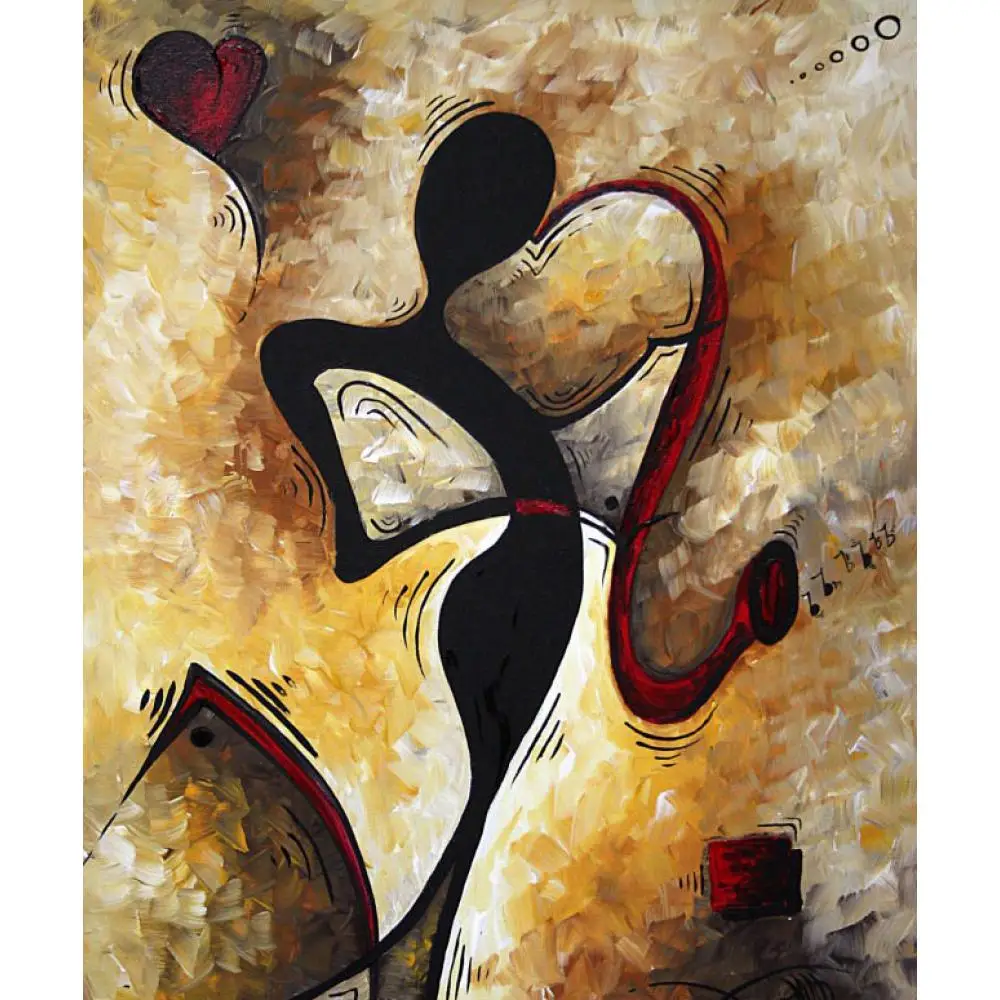 Lienzo Arte Abstracto mujer pintura al óleo para el amor de la Música ...