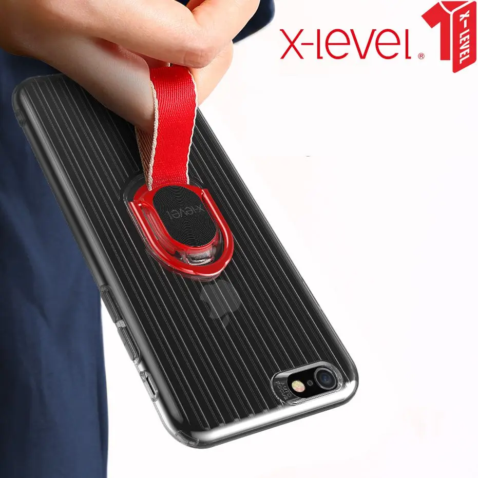 X Level Suitcase Cases for iPhone 8 Plus Anti knock Strap Ring Holder ...