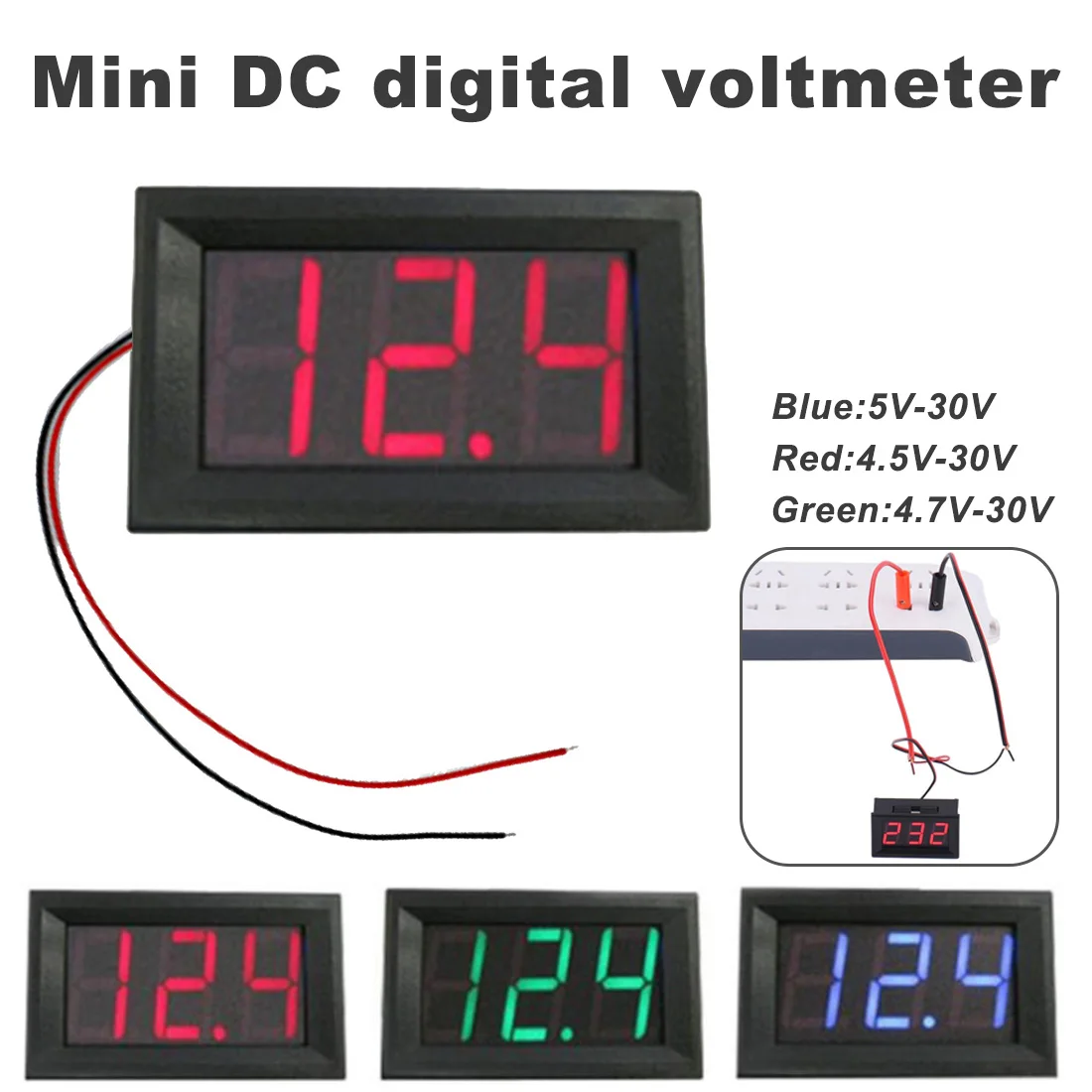 Digital Voltmeter Ammeter 0.56in 3 Wire Mini DC Voltmeter LED Display ...