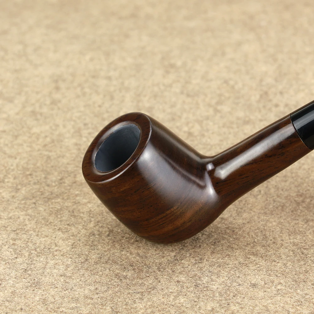 Classic Straight Wooden Pipe Best Ebony Wood Pipe 9mm Filter Tobacco ...