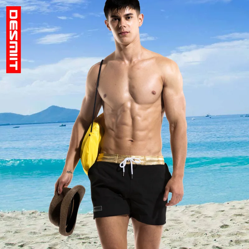 2018 Mens Beach Shorts Summer Four Loose Elastic Pants Quick Dry