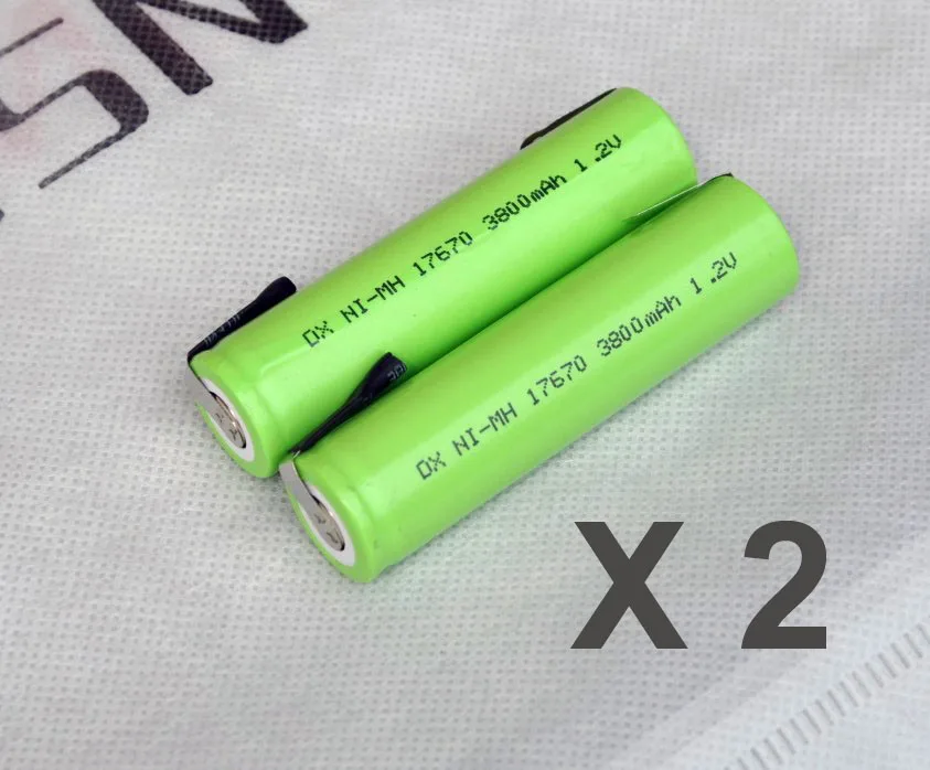 2PCS 1.2V 7/5A rechargeable battery 3800mah 17670 17650 4/3A 7/5 A ni ...