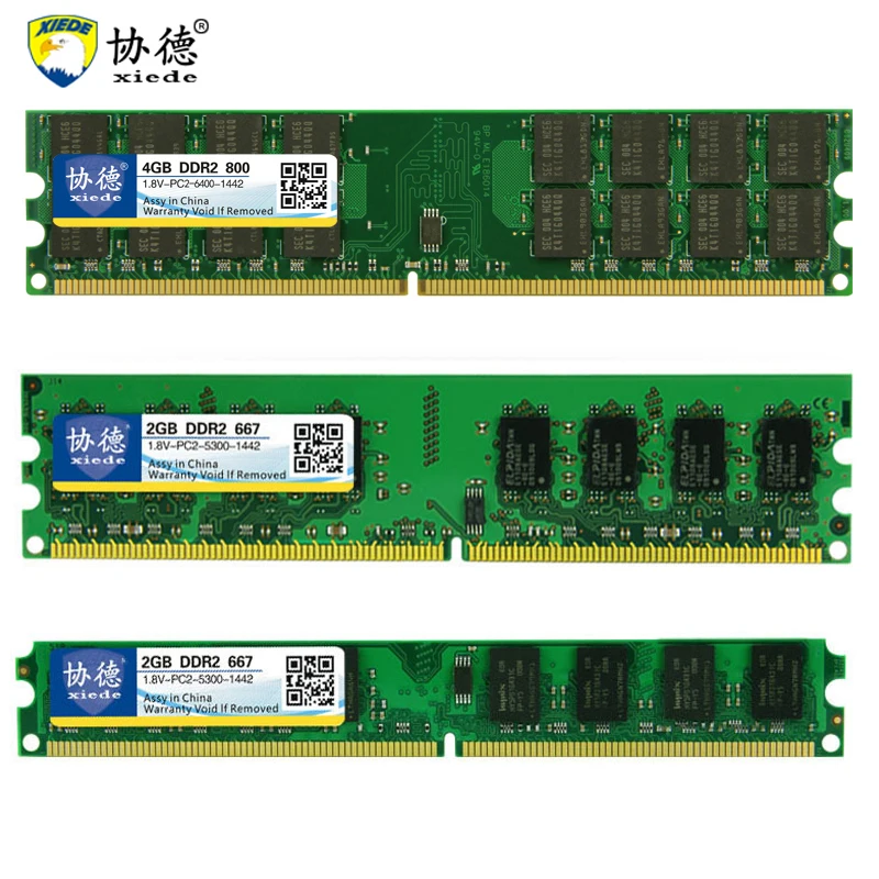 Xiade módulo de memoria RAM para PC de escritorio, DDR2 800 / PC2 6400 5300 4200 1GB 2GB 4GB ...