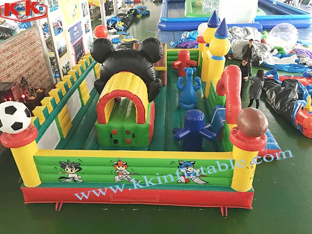 Sport theme inflatable bouncy playground inflatable bouncer with slide ...