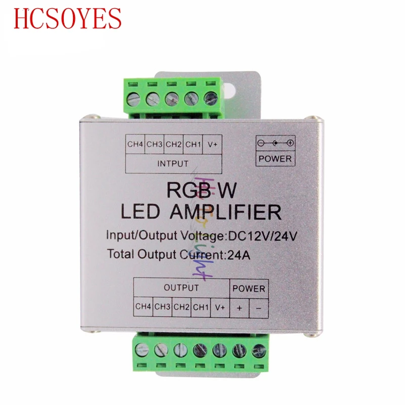 LED RGBW Amplifier DC12V/ 24V 24A 4 Channel 4CH Output RGBW LED Strip ...