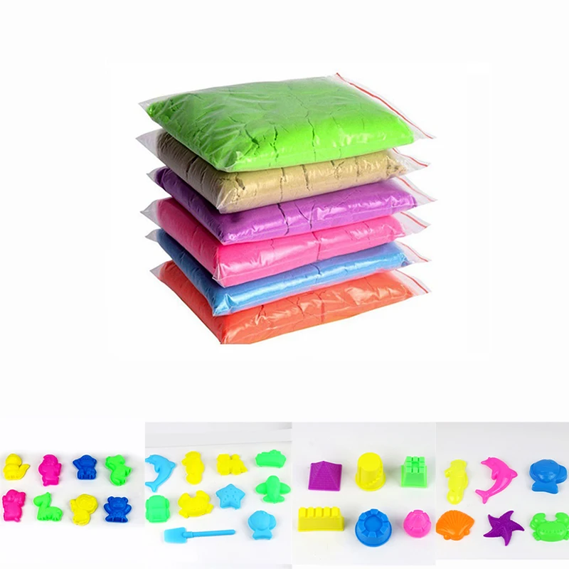 500g Dynamic Sand Presented Six Molds Fluffy with Tools Dynamic Magic ...