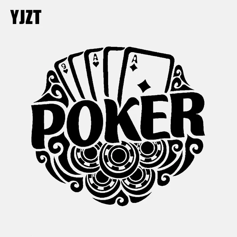Yjzt 14.4*13.1cm Fashion Poker Cards Game Vinyl Decor Car Sticker ...