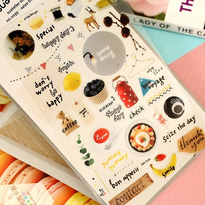 Make Everyday Happy Decorative Stickers Mobile Phone Stickers Stationery Diy Scrapbooking Album