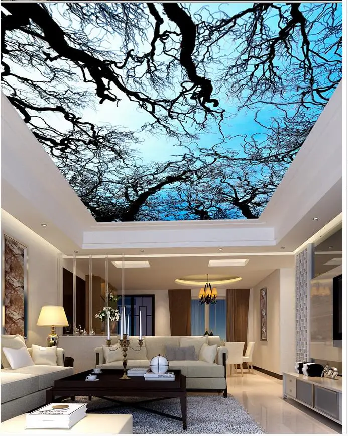 Forest sky ceiling living room 3d room wallpaper landscape ceilings ...