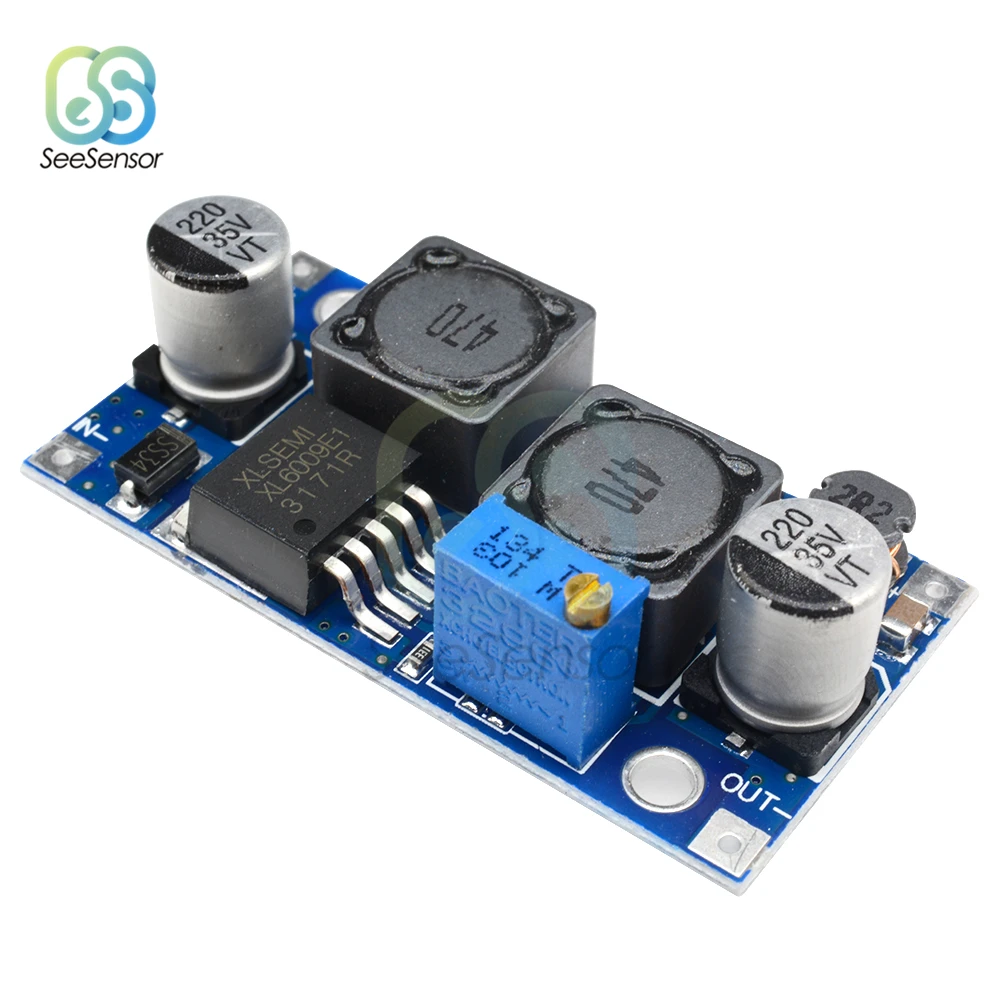 DC DC 1.25 35v xl6009 conversor de buck impulso automático ajustável ...