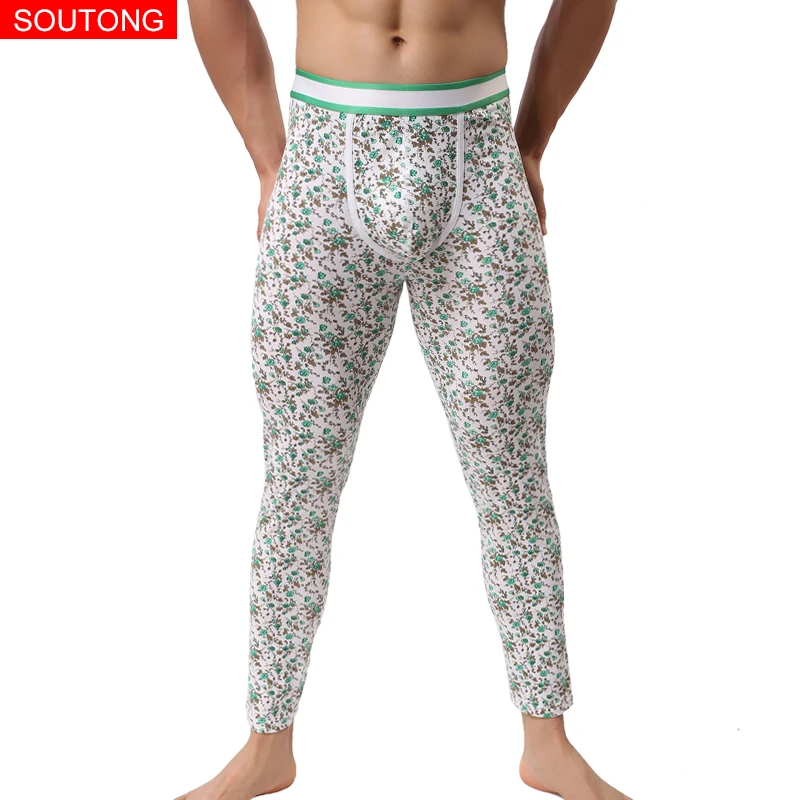 Soutong Brand Men Long Johns Cotton Men Thermal Underwear Printed Long ...