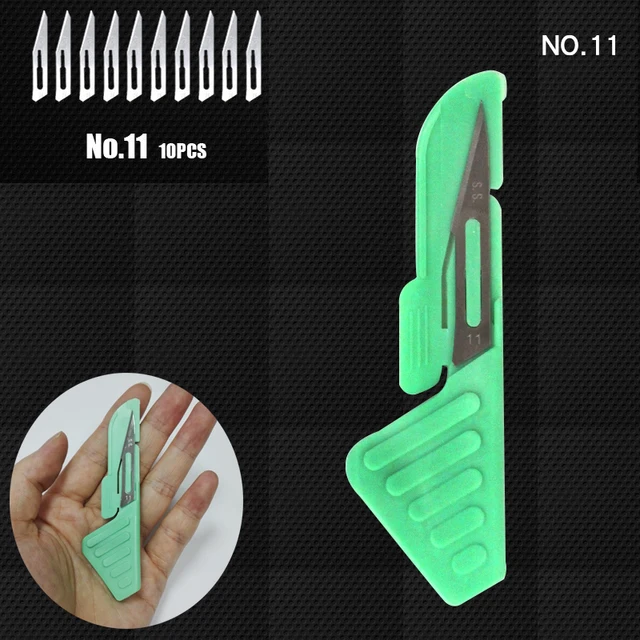 #11 Disposable Surgical Scalpel - Mini Plastic Handle with Carbon Steel ...