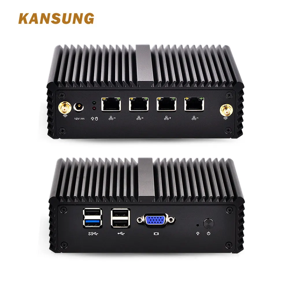 KANSUNG Mini PC Intel Celeron J1900 Quad Core Fanless Firewall Barebone ...