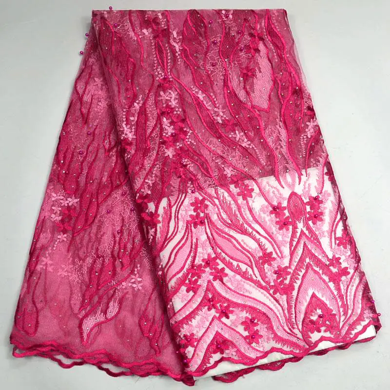 Unique New Nigerian Laces Fabric For wedding dress Baby Pink African ...