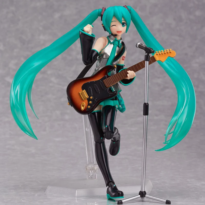 14cm Japanese Anime Singer Hatsune Miku Guitar Figma Pvc Action Figure ...
