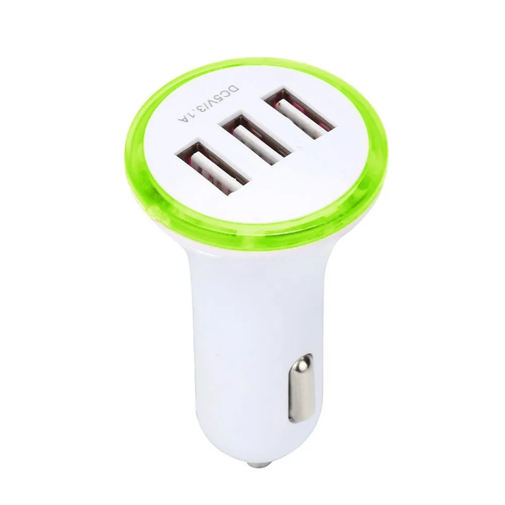 3.1A LED USB 3 Port Adapter Socket Car Charger