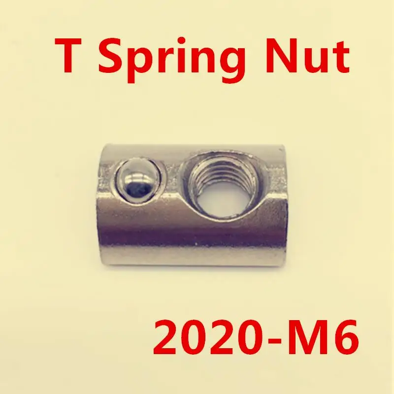100pcs M6 T Spring Nut / M6 Half Round Elasticity Spring Nut Block for ...