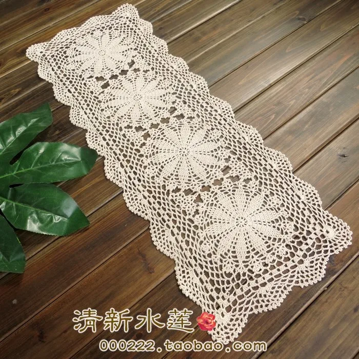 Home & Living cotton riunner crocheted lace Vintage Handmade ...