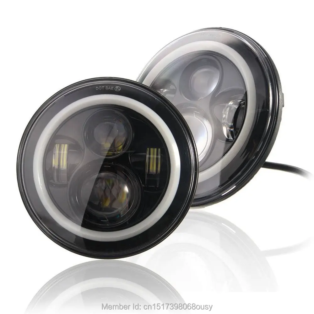 Pair-7-INCH-40W-Round-LED-Headlight-with-halo-ring-High-Low-beam-LED ...