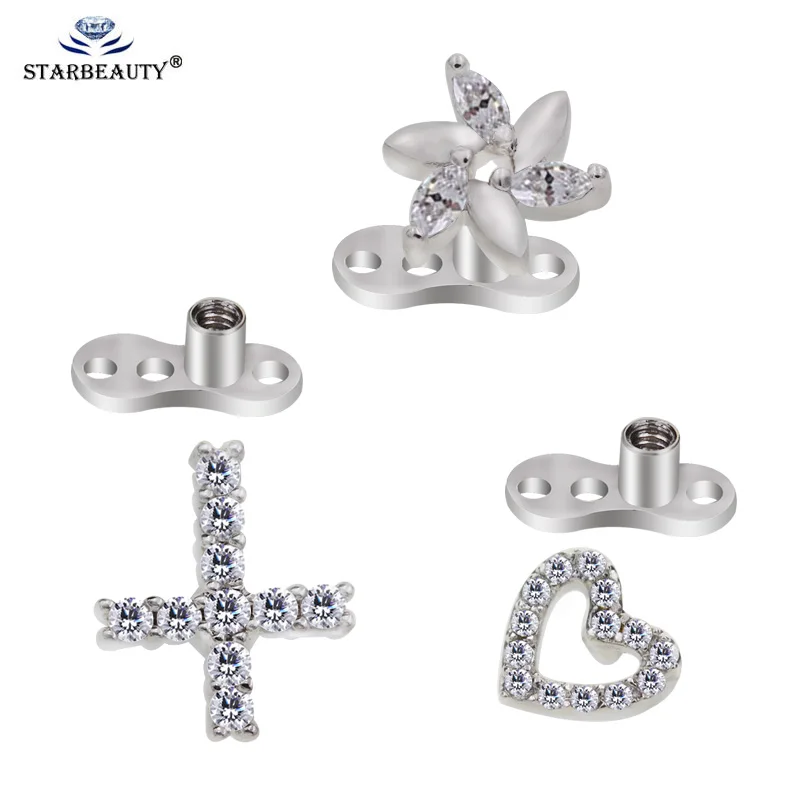 Titanium Dermal Anchor Jewelry | Micro Dermal Anchor Skin Diver - Heart ...