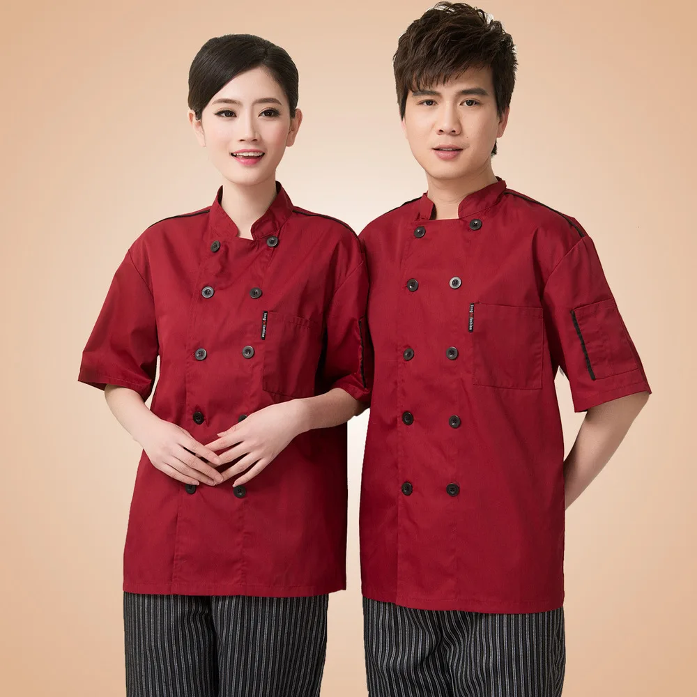 Hotel restaurant chef pakaian pastry chef mantel putih lengan pendek ...
