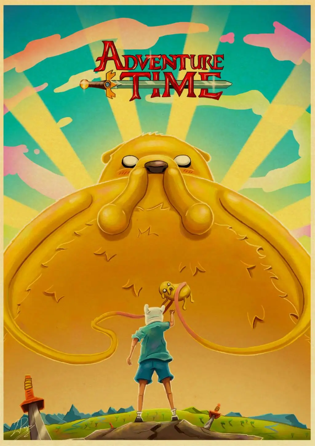 Adventure Time With Finn And Jake Cartoon Poster - KawaiiMerch.com