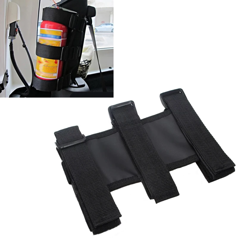 JEAZEA Black Nylon Fire Extinguisher Fix Safety Strap Holder Mount for ...