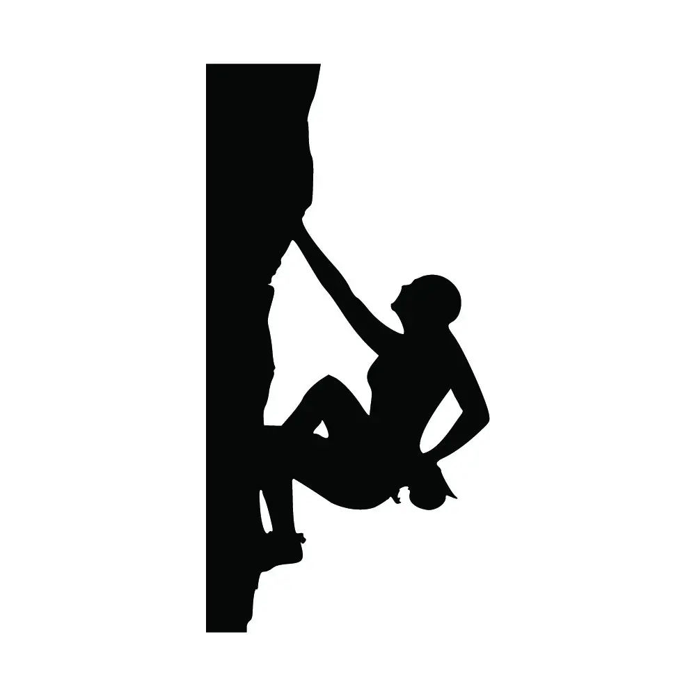 Scrambling Up Rock Face Climbing Wall Stickers Sports Fitness Decor Art ...