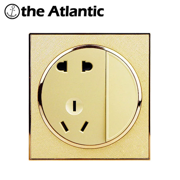 Atlantic Mirror Circle 5 Hole Socket with 1 Gang Switch Wall Socket 10A ...