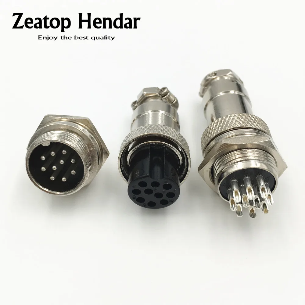 50Sets-GX16-10-Pin-16mm-Male-Female-Adapter-Chassis-Mount-Socket-Plug ...