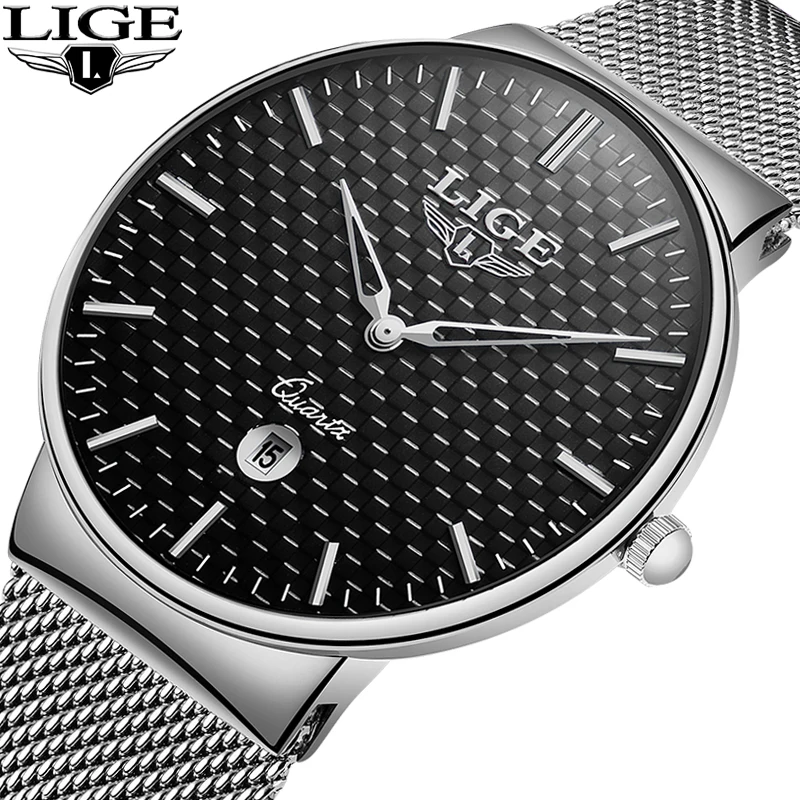 Reloj LIGE 2018 para hombre, de lujo, ultrafino, de acero, relojes de ...