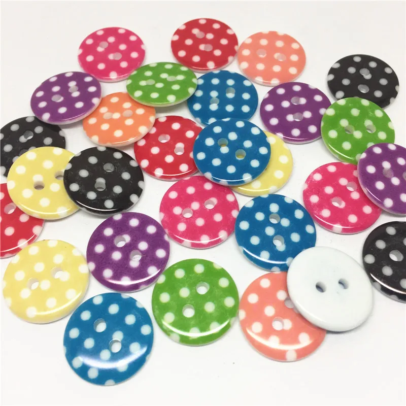 50pcs 18mm Spotted Dots Resin Buttons Round 2 Holes Sewing For Garment 50pcs-18mm-spotted-dots-resin-buttons-round-2-holes-sewing-for-garment