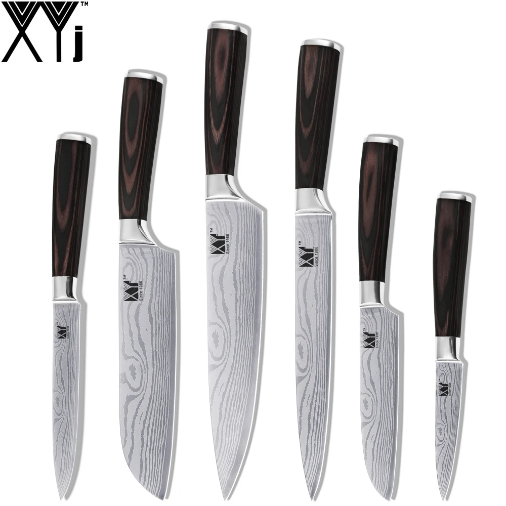 XYJ Brand Stainless Steel Knife 6 Pieces Knife Set 3.5" 5" 5" 7" 8" 8 ...