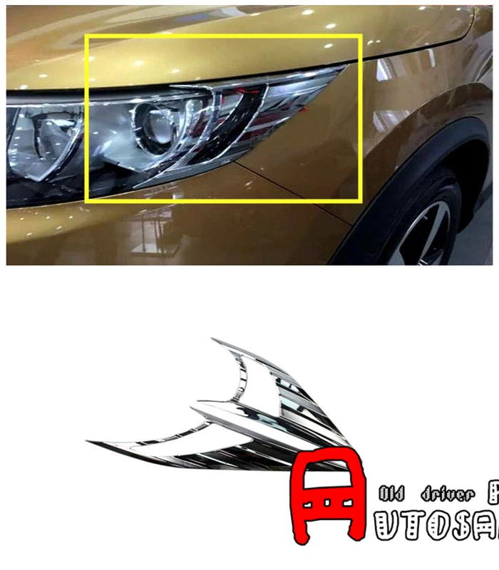 ABS Chromium Styling Front Head light Eyelid Cover Trim Exterior Car ...