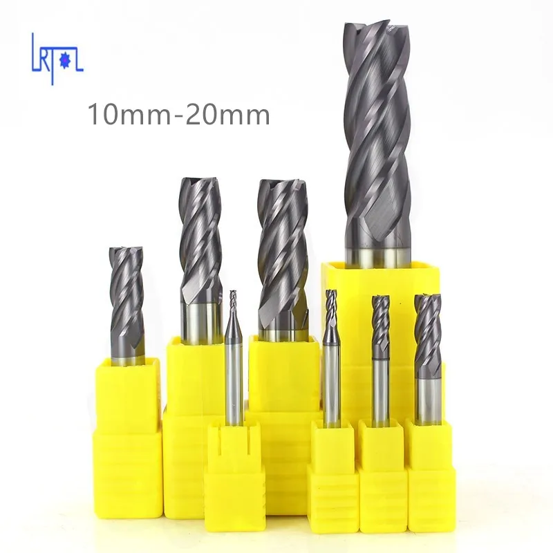 3pcs Hrc55 12,14,16,18.20mm*75 100mm Tungsten Carbide End Mill 4 Four ...