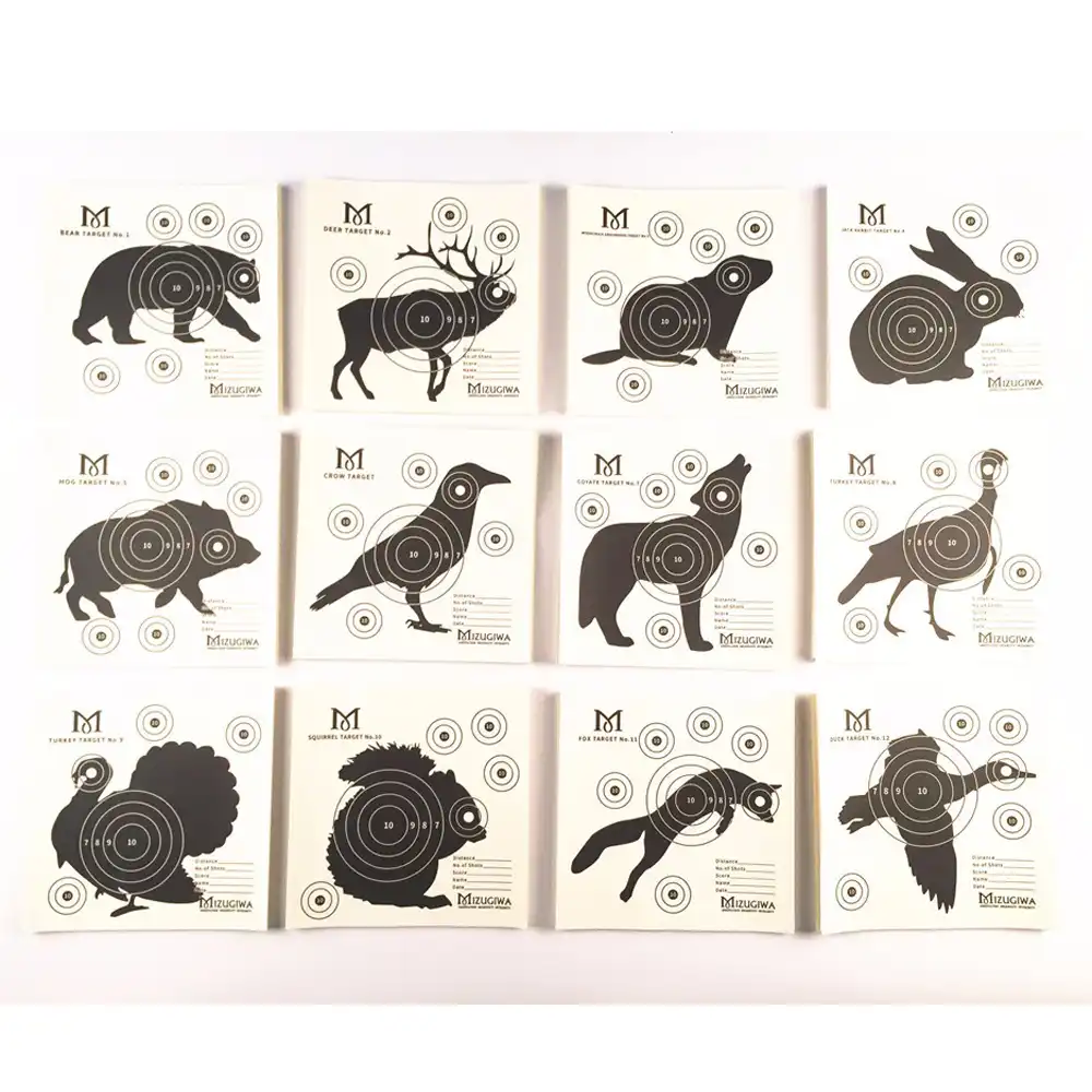 25pcs Archery Target Card Papper Shooting Targets 15cmX15cm Pistol Gun ...