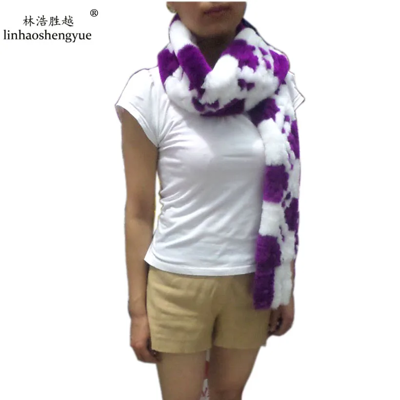Linhaoshengyue Advanced Pañuelo de piel suave y Real|fur trim|fur ...