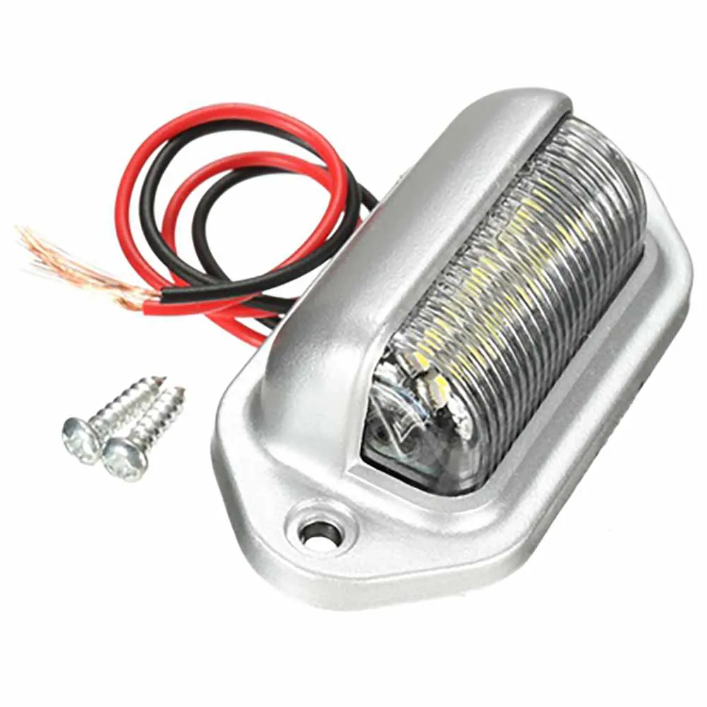 12V Chrome 6 LED License Number Plate Tag Light Truck Trailer Interior ...