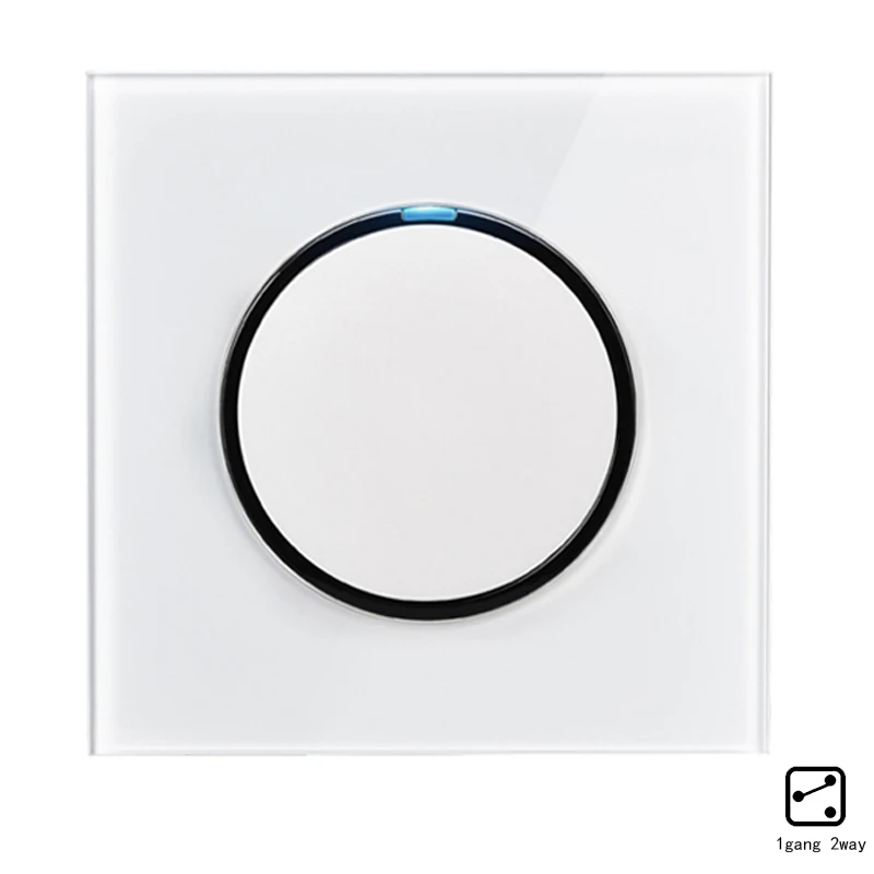 Minitiger New Arrival Crystal Glass Panel 1 Gang 2 Way Random Click ...