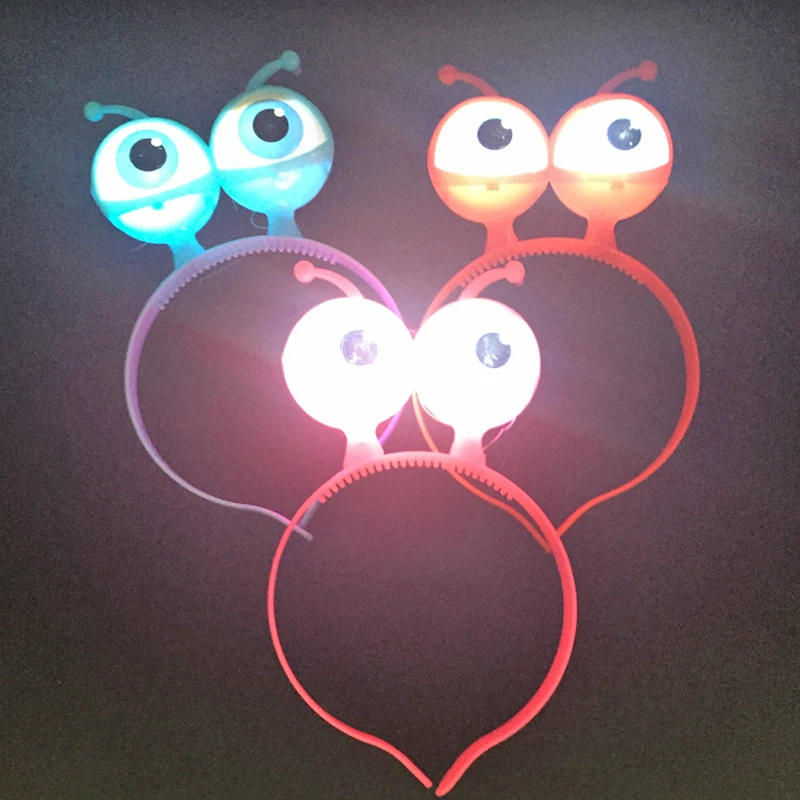 2018 New Arrival 25pcs/lot LED Glowing Alien Eyes Eyeballs Headband ...