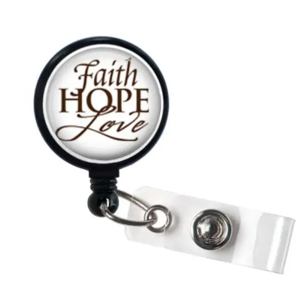 Faith Hope Love Retractable Badge Holder, Id Badge Reel, ID Badge ...
