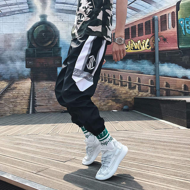 JUKPOP Streetwear Hip hop Joggers Pants Men Loose Harem Pants Ankle ...