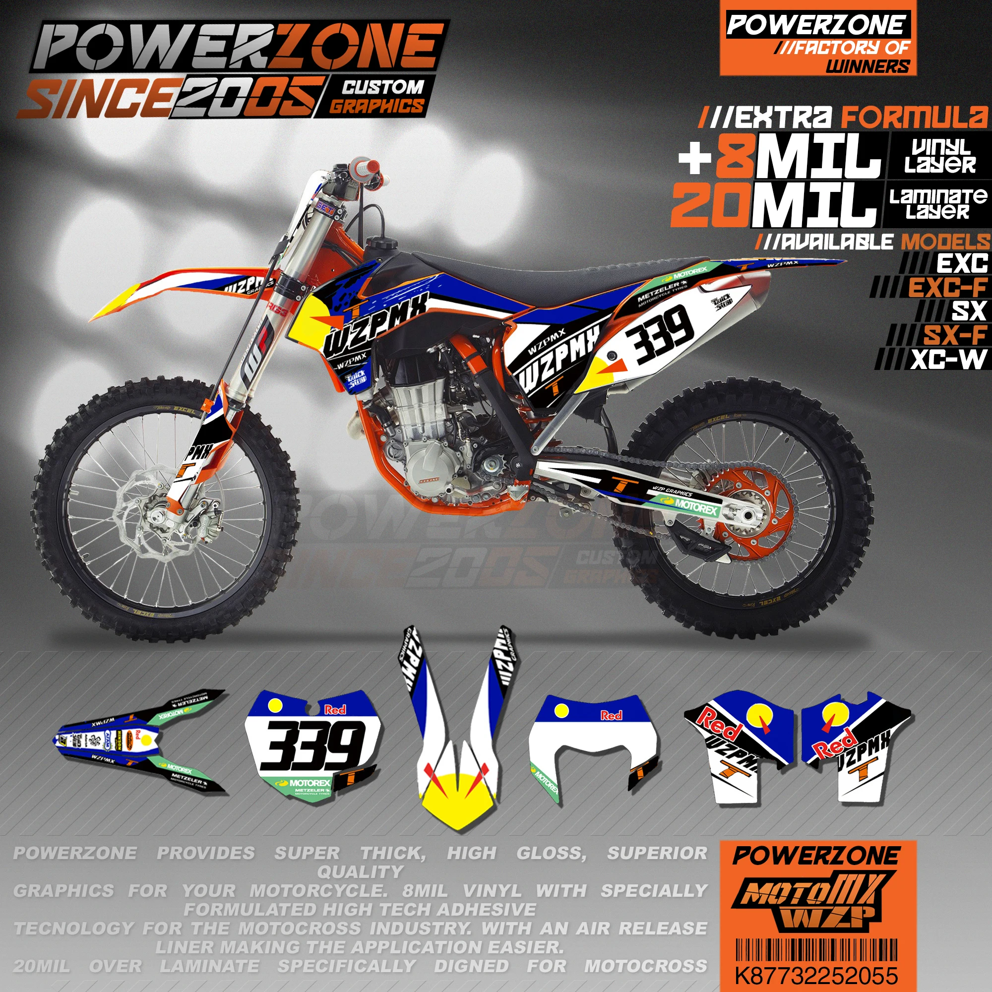 PowerZone Custom Team Graphics Backgrounds Decals 3M Stickers Kit For ...
