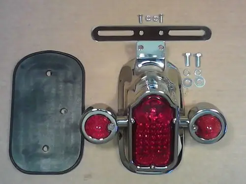 Chrome Tombstone Tail Light Assembly With Running ~ Turn Signal Bullets ...