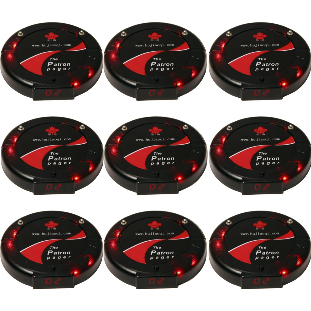 JINGLE BELLS wireless restaurant paging system 9 pcs of vibrating guest ...